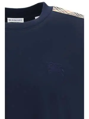 Burberry Short-sleeved T-shirt With A Single Check Stripe On Both Shoulders
