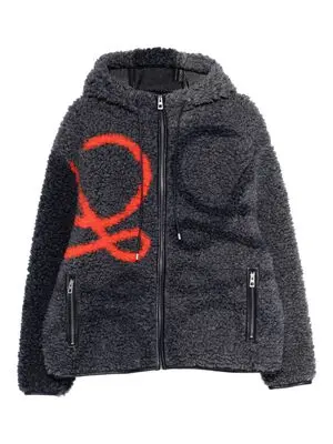 Loewe Anagram Wool Blend Hooded Jacket - Multicolor
