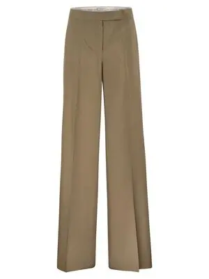 MAX MARA Max Mara Virgin Wool And Silk Wide-Leg Trousers