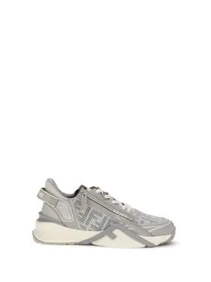 Fendi Flow Sneakers With Side Zip - Gray