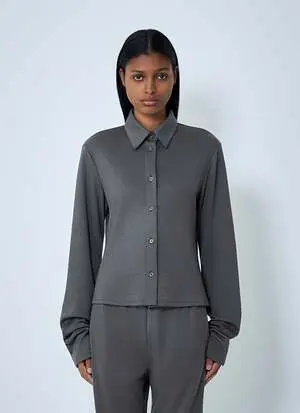 RIER Mini Polar Shirt Long Sleeve Wool Button-down