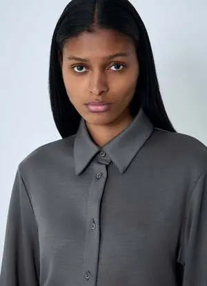 RIER Mini Polar Shirt Long Sleeve Wool Button-down