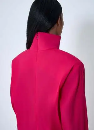 Saint Laurent High Neck Long Sleeve Dress