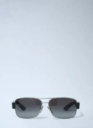 Prada Square Sunglasses With Logo Hinges - Black