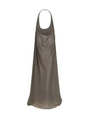 Rick Owens Halter Silk Georgette Gown - Gray
