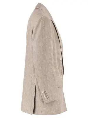 Max Mara Molimpia Double-breasted Pure Linen Blazer