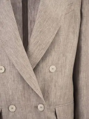 Max Mara Molimpia Double-breasted Pure Linen Blazer