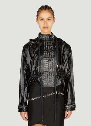 Rabanne Eyelet Biker Jacket - Black