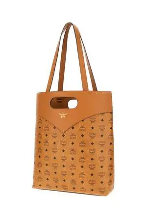 Mcm Shopper Bag With Monogram Pattern - Multicolor