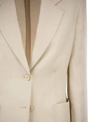 Max Mara Linen Fabric Blazer - Cream