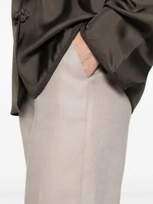 Tagliatore Beige Linen Wide Leg Trousers