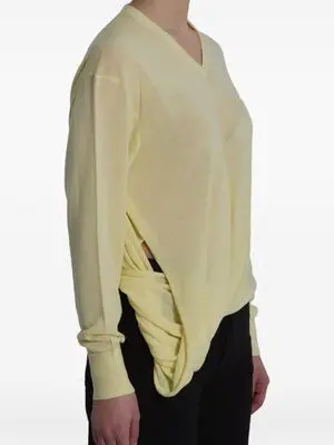 Loewe Wool V-neck Sweater With Knot Detailing - Multicolor