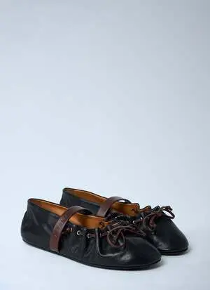 Marni Leather Round Toe Flat Shoes