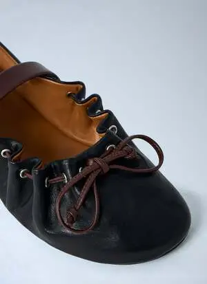 Marni Leather Round Toe Flat Shoes