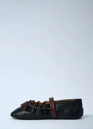 Marni Leather Round Toe Flat Shoes