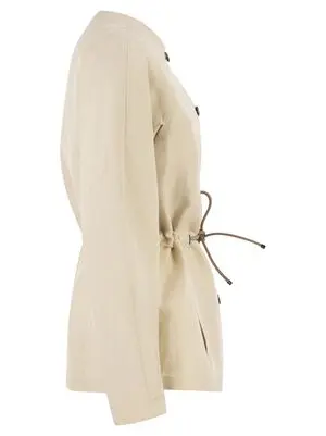 Max Mara Linen And Silk Jacket With Adjustable Waist Drawstring