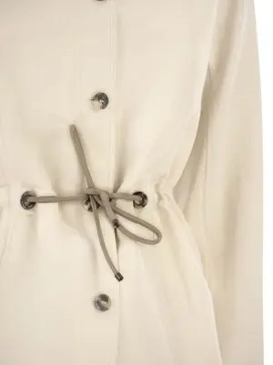 Max Mara Linen And Silk Jacket With Adjustable Waist Drawstring