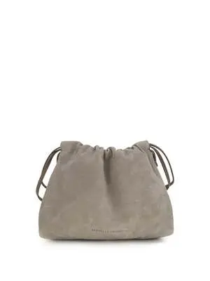 Brunello Cucinelli Suede Pouch With Monile Decoration - Gray
