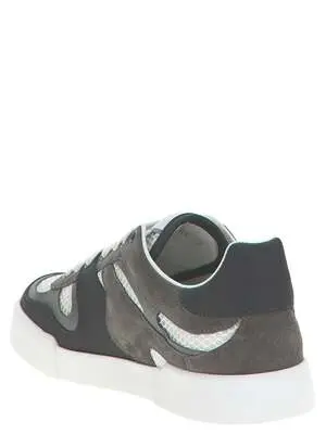 Dolce & Gabbana Strobel Portofino Light' Leather, Suede And Mesh Sneakers - Gray