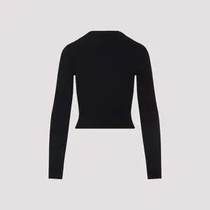 DIESEL® Ribbed Wool Cropped Top With Cut-out Detail
