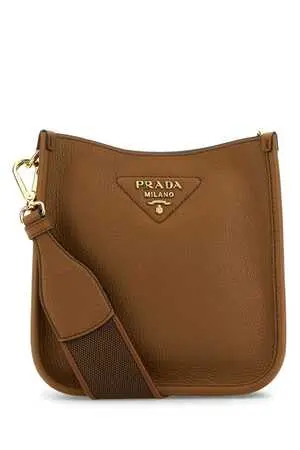 Prada Caramel Leather Crossbody Bag - Brown