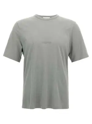 Saint Laurent Saint Laurent Men Logo Embroidery T-Shirt Gray