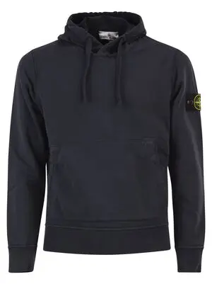 Stone Island Hooded Sweatshirt With Kangaroo Pocket - Blue