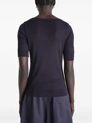 LEMAIRE Short Sleeve Ribbed Knit Top - Multicolor
