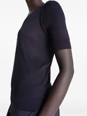 LEMAIRE Short Sleeve Ribbed Knit Top - Multicolor