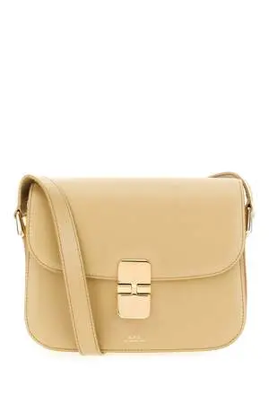 A.p.c. Leather Crossbody Bag With Gold Tone Clasp