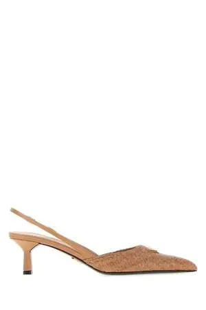 Prada Camel Leather Slingback Pumps