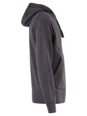 Stone Island Garment Dyed Cotton Zip-up Hoodie - Multicolor