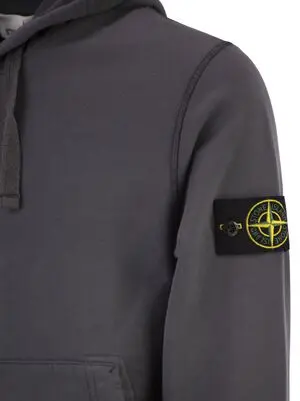 Stone Island Garment Dyed Cotton Zip-up Hoodie - Multicolor