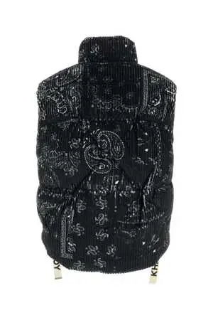 Khrisjoy Printed Corduroy Sleeveless Down Jacket