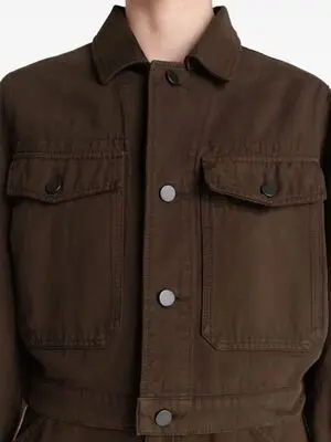 LEMAIRE Cropped Cotton Jacket With Flap Pockets - Multicolor