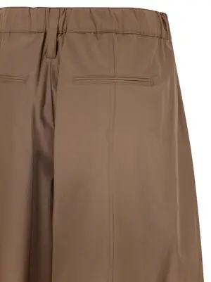 Max Mara Cotton Culotte Trousers With Drawstring Waist - Brown