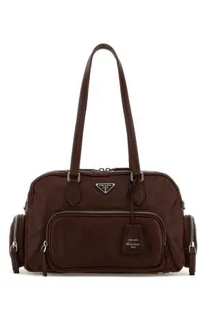 Prada Chocolate Leather Shoulder Bag - Brown