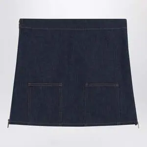 Fendi Denim Mini Skirt With Logo Patch
