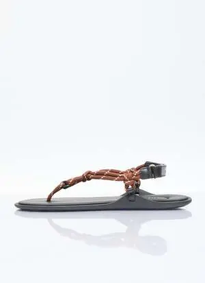 Miu Miu Riviere Cord And Leather Sandals - Brown