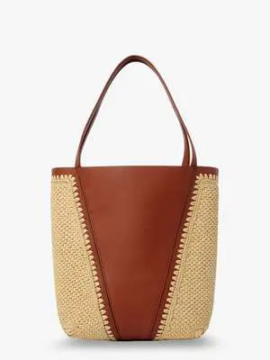Chloé Spin Leather And Raffia Shoulder Bag - Multicolor