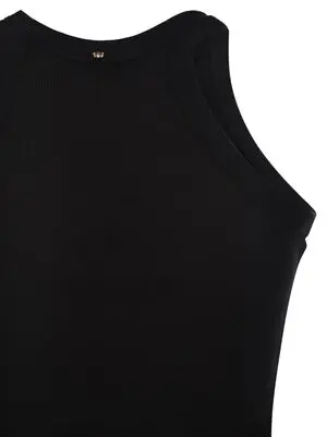 Sportmax Sleeveless Cotton And Silk Jersey Top - Black