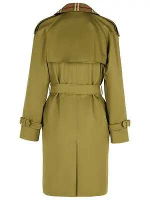 Burberry Short Cotton Trench Coat - Green