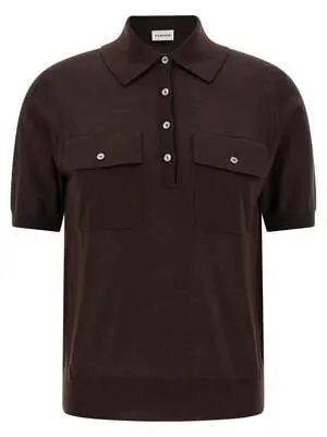 P.a.r.o.s.h Wool, Silk, And Cashmere Blend Polo Shirt - Brown