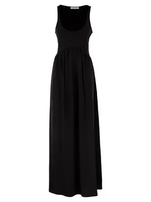 Sportmax Spxpanino Long Stretch Jersey Dress With Back Cut-out - Black