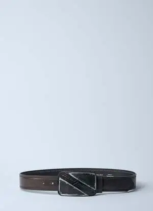 DIESEL® B-industry Belt With Engraved Logo Buckle