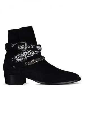 Amiri Bandana Buckle Ankle Boots - Black