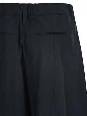 Max Mara Black Cotton Culotte Trousers With Drawstring Waist - Multicolor
