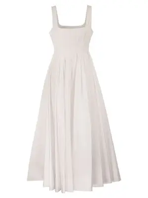 Sportmax Structured Cotton Midi Dress - White