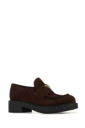 Prada Chocolate Suede Loafers - Brown