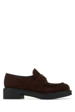 Prada Chocolate Suede Loafers - Brown